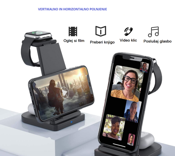 3u1 stanica za punjenje telefona, pametnog sata i slušalica - Woopshop